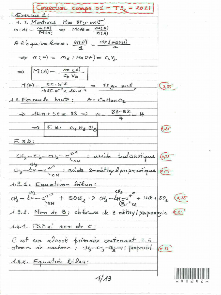 Correction-Compo1 2021 PC ts2 | PDF