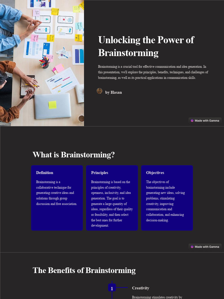 Unlocking The Power of Brainstorming | PDF | Brainstorming | Creativity Unlocking The Power of Brainstorming | PDF | Brainstorming | Creativity