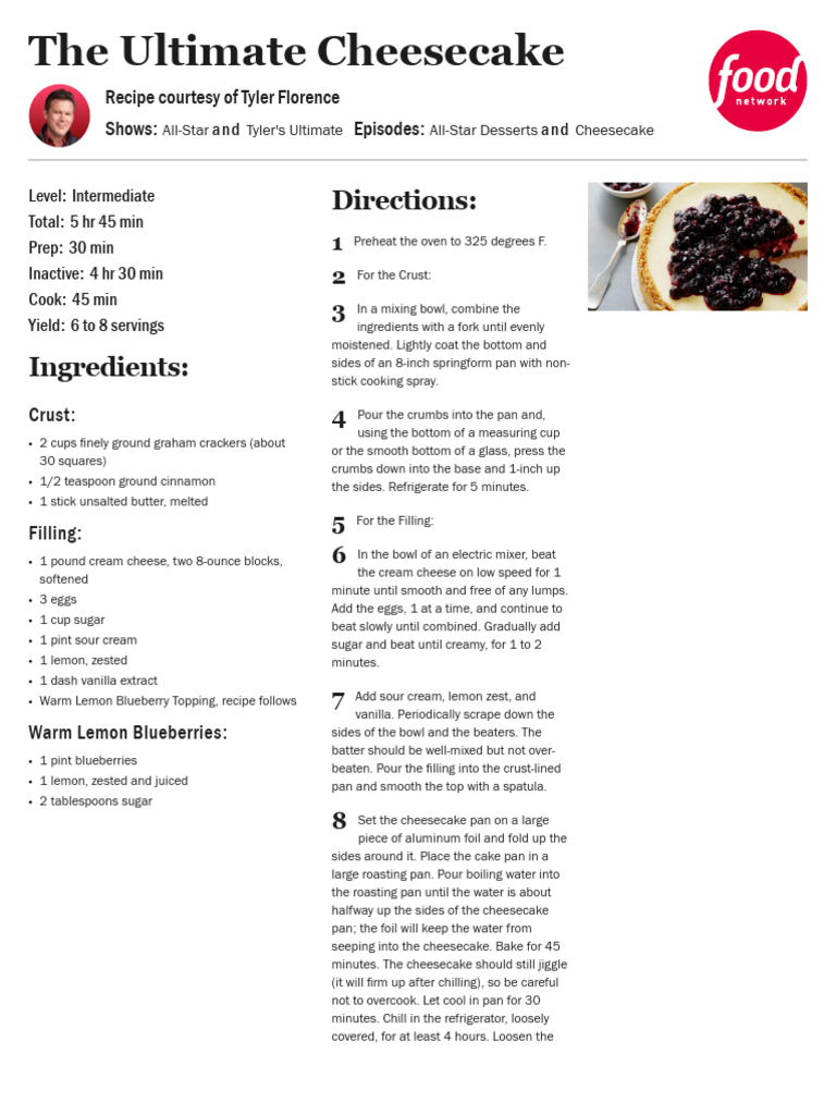 The Ultimate Cheesecake Recipe | PDF