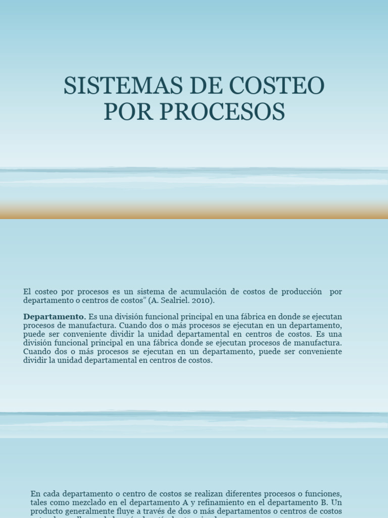 Costos Por Procesos | PDF