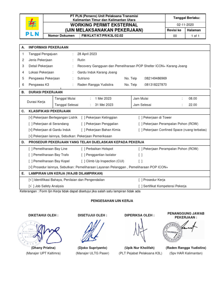 BPP WP - JSA - IBPR Mei GI Balikpapan | PDF