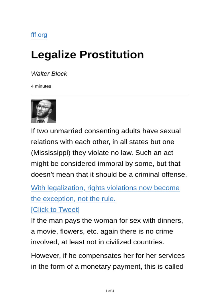 Legalize Prostitution Benefits | PDF