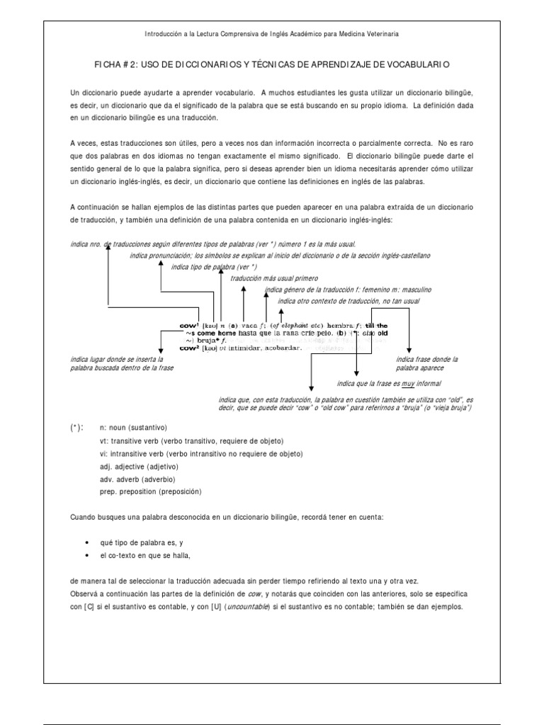 Uso de Diccionarios en Medicina Veterinaria | PDF | Diccionario | Palabra