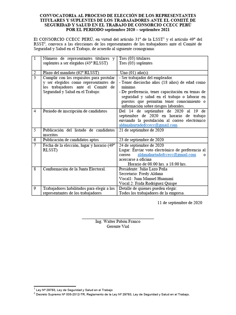 02 Convocatoria Proceso Eleccion Ccecc Perú Descargar Gratis Pdf 4431