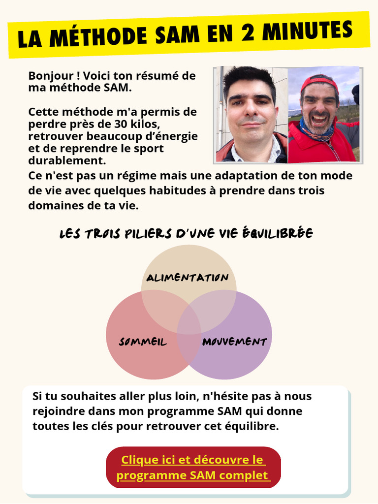 Méthode SAM : Équilibre Vie et Sommeil | PDF | Sommeil | Faim