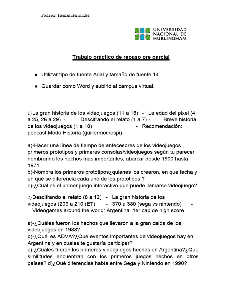 TP Repaso | PDF | Videojuegos | Juegos de consolas