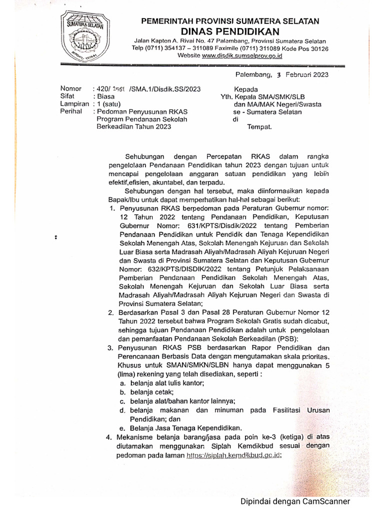 Pedoman RKAS PSB 2023 | PDF