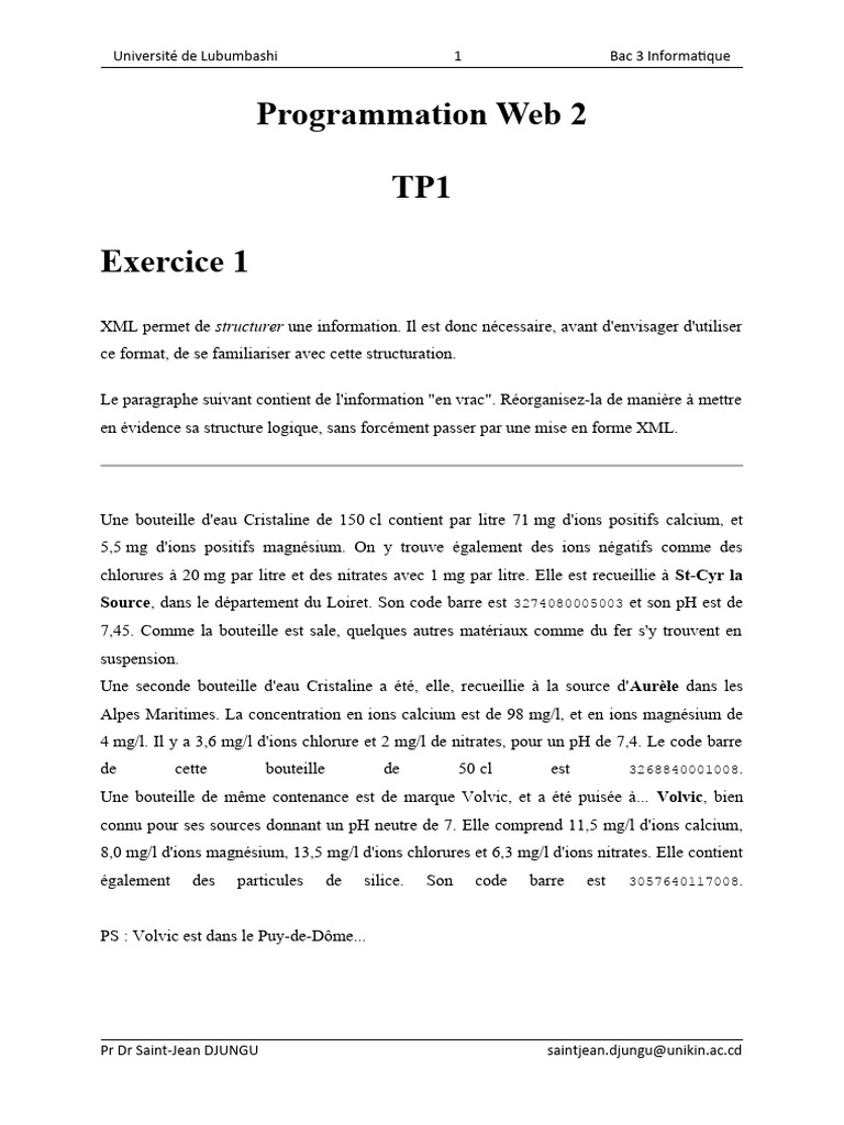 TP Programmation Web 2 | PDF | XML | Nuages, brouillard et précipitation