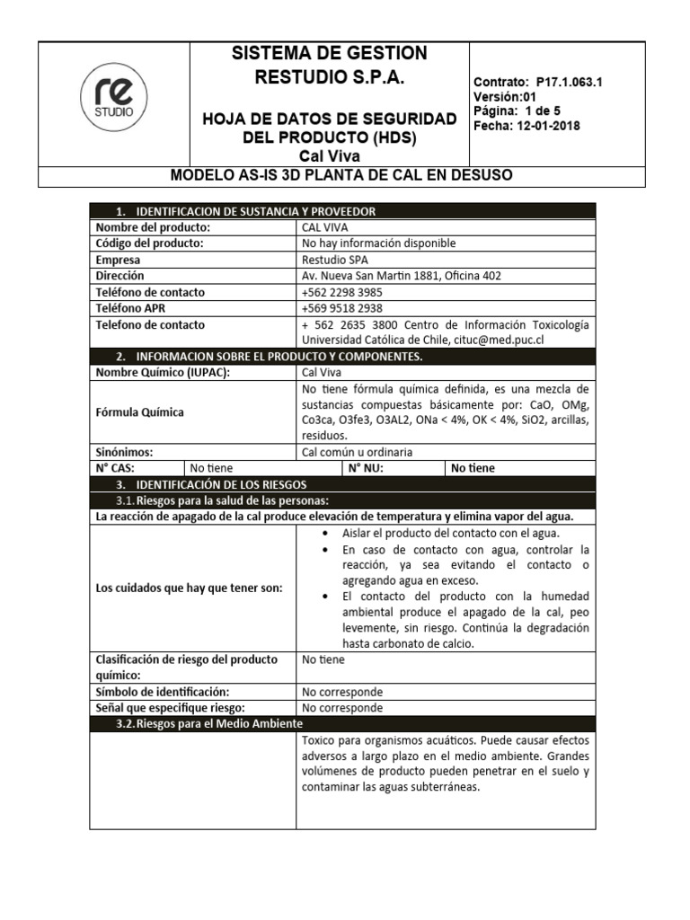 HDS Cal | PDF | Química