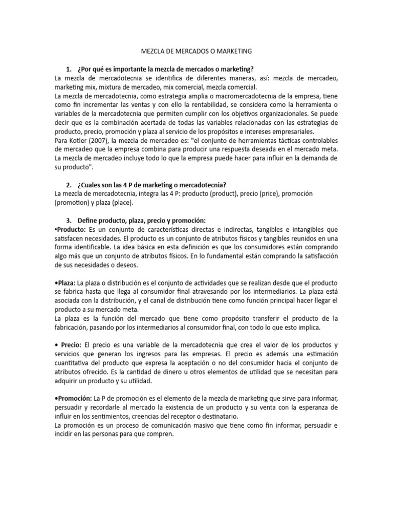 Mezcla de Marketing ACT 1 Vero | PDF