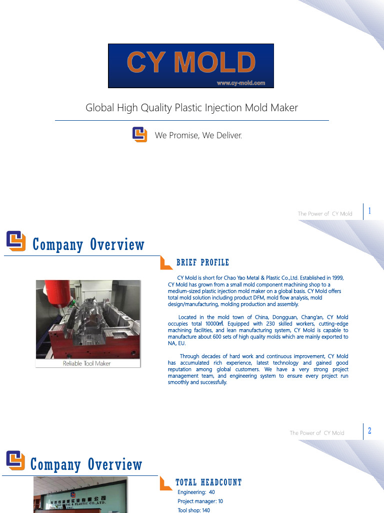 CY Mold: Global Plastic Injection Experts | PDF | Production And ...