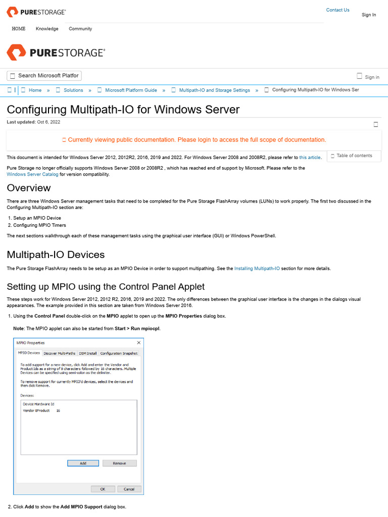 Configuring Multipath-IO For Windows Server - Pure Technical Services | PDF
