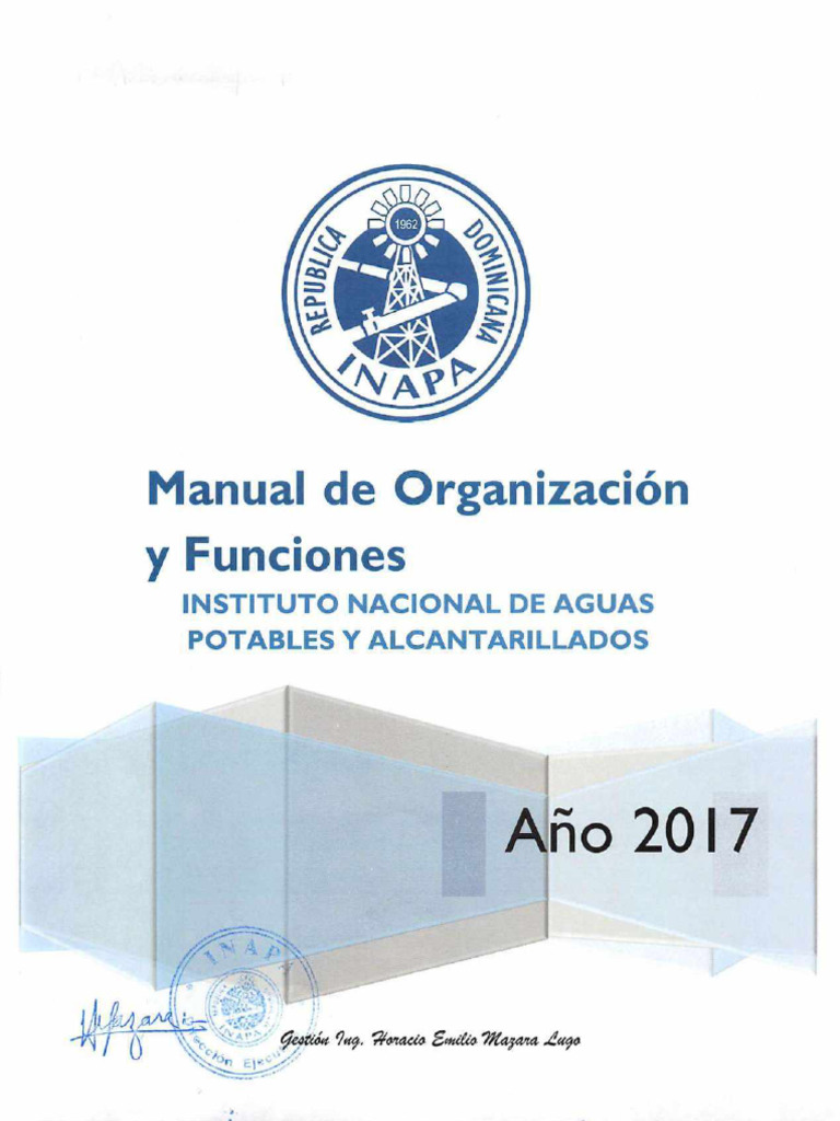 Manual de Organizacion Y Funciones Del INAPA | PDF