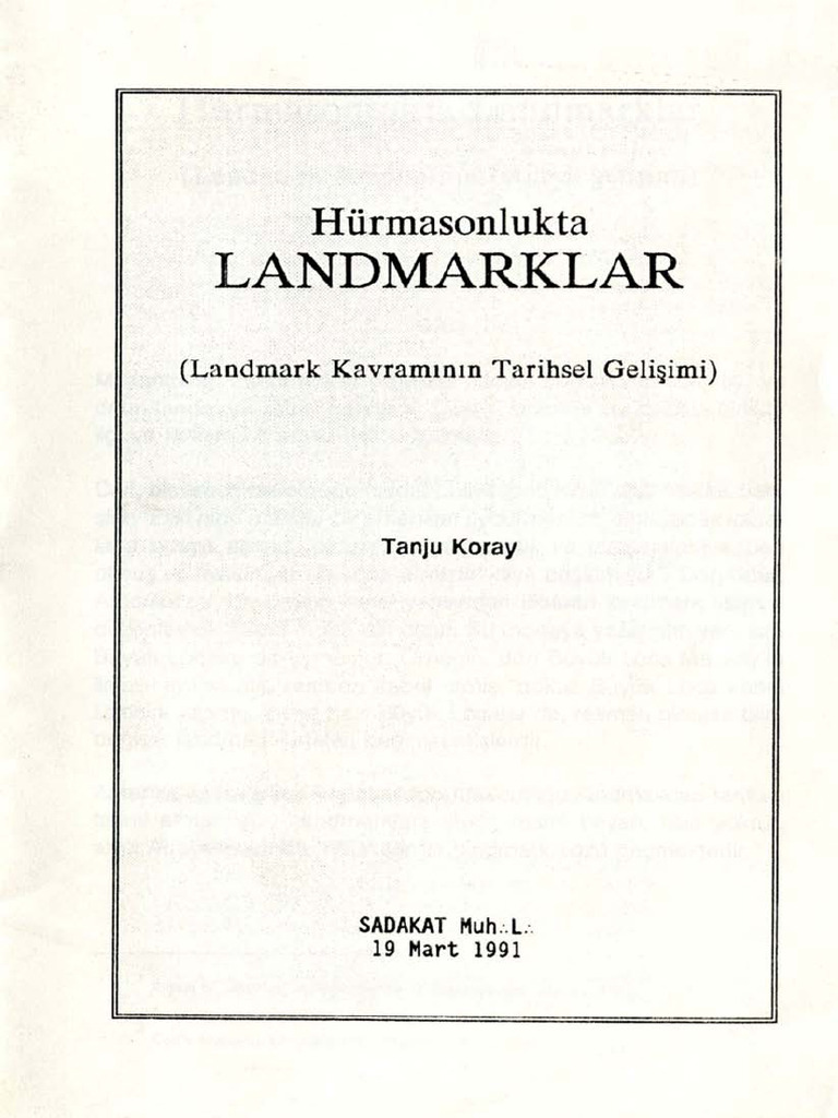 Tanju Koray - Landmarklar | PDF