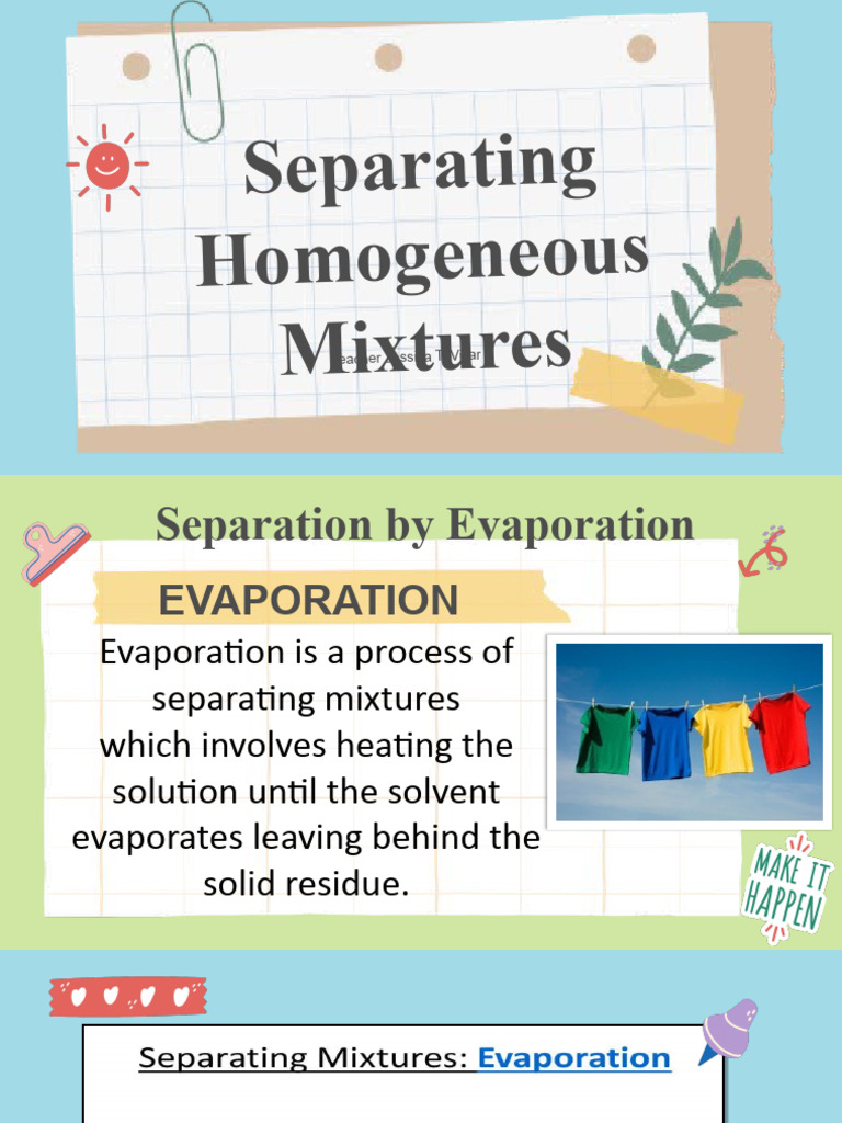 Separation Homogeneous Mixtures | PDF