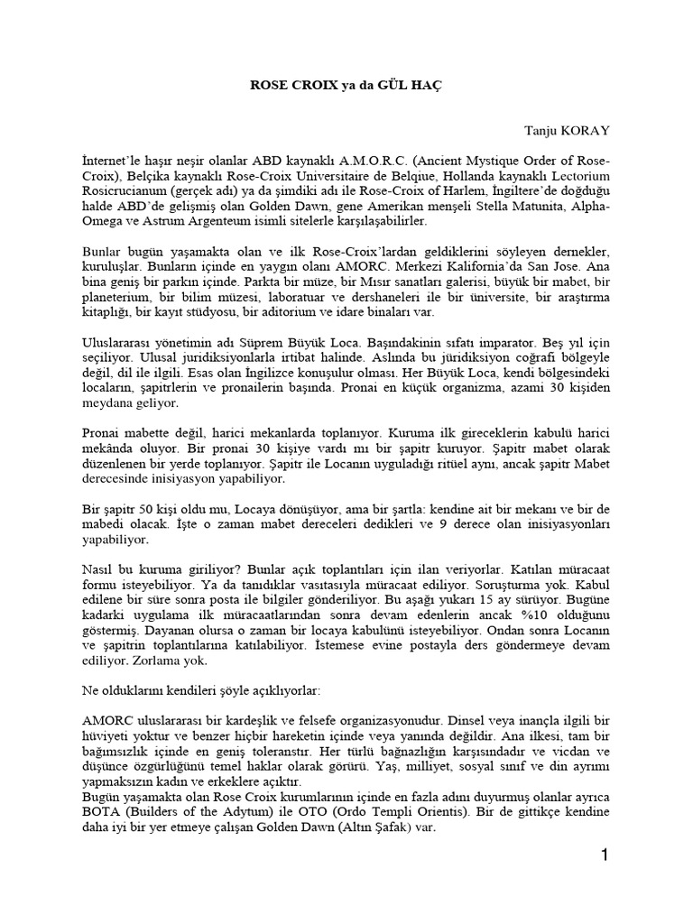 Tanju Koray - Rose Croix Gul Hac - Geometri | PDF