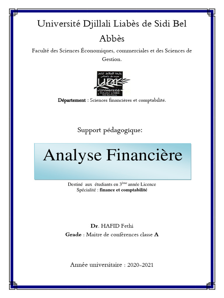 Analyse Financ I Re | PDF