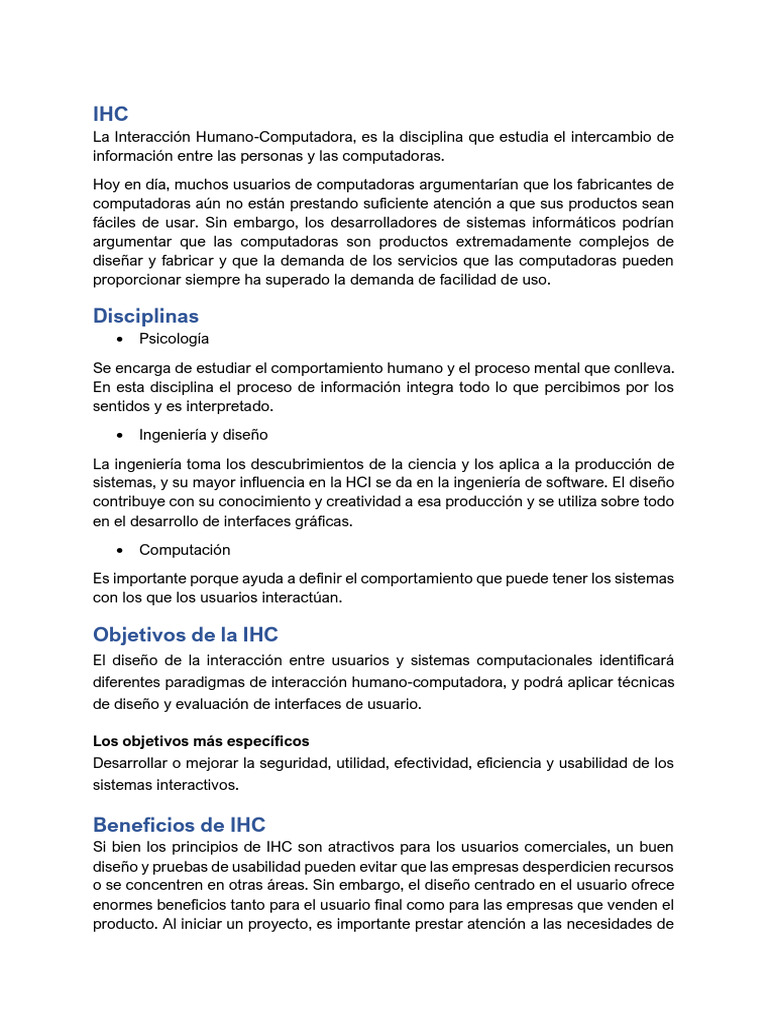 La Interacción Humano-Computadora | PDF