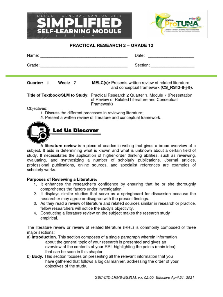 PR2 SSLM - Quarter1 - Week7-Evaluated | PDF