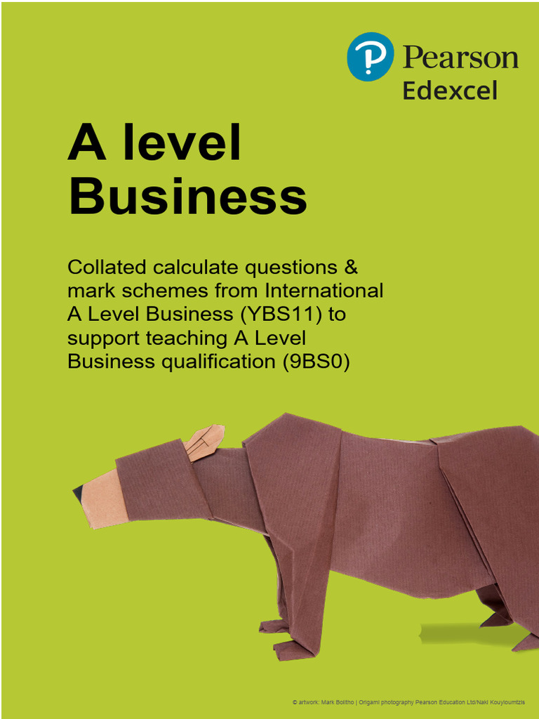 A Level Business Adapted Calculation Questions | PDF