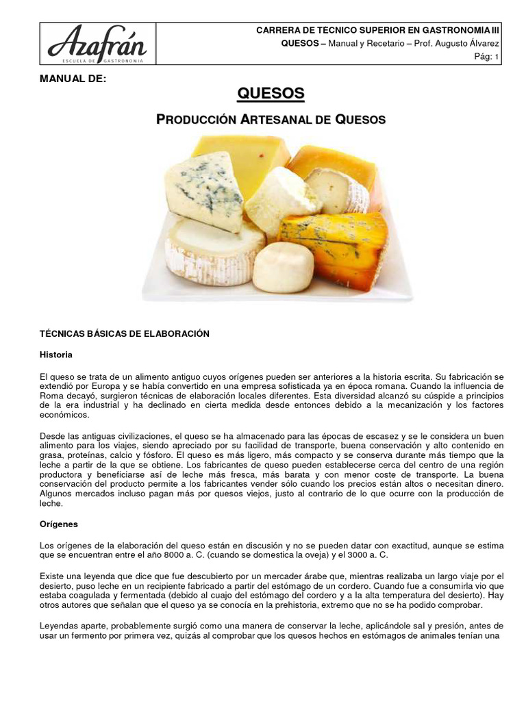 2 Manual y Recetario QUESOS 2019 | PDF | Queso | Leche