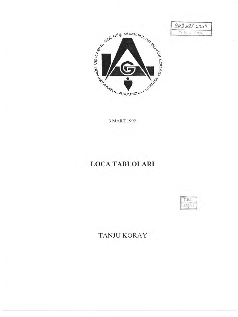 Tanju Koray - Loca Tablolari 1992 | PDF