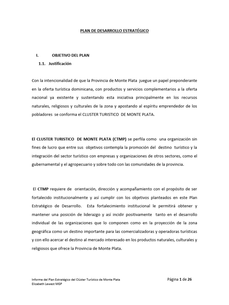 Plan Estrategico CLUSTER TURISTICO MONTE PLATA | Descargar gratis PDF ...