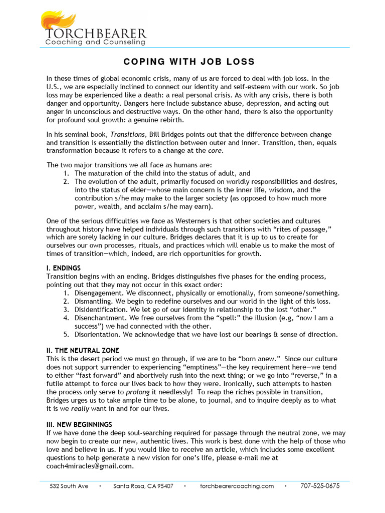 Coping With Job Loss | PDF