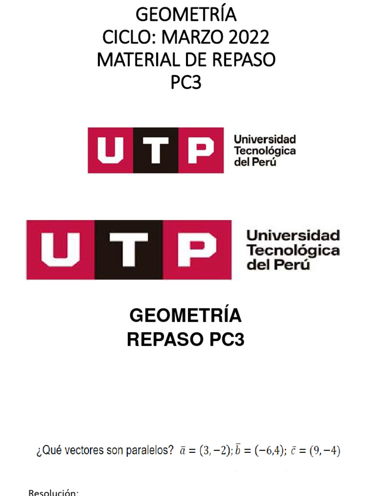 Repaso de Geometría PC3 | PDF