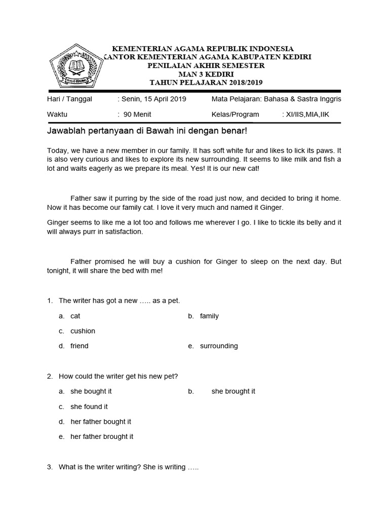 Soal Kelas Xi English Pdf