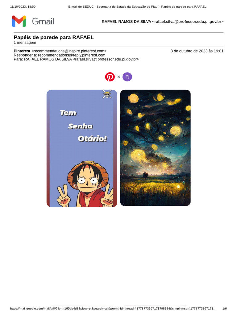 Papéis de Parede para RAFAEL: 1 Mensagem | PDF