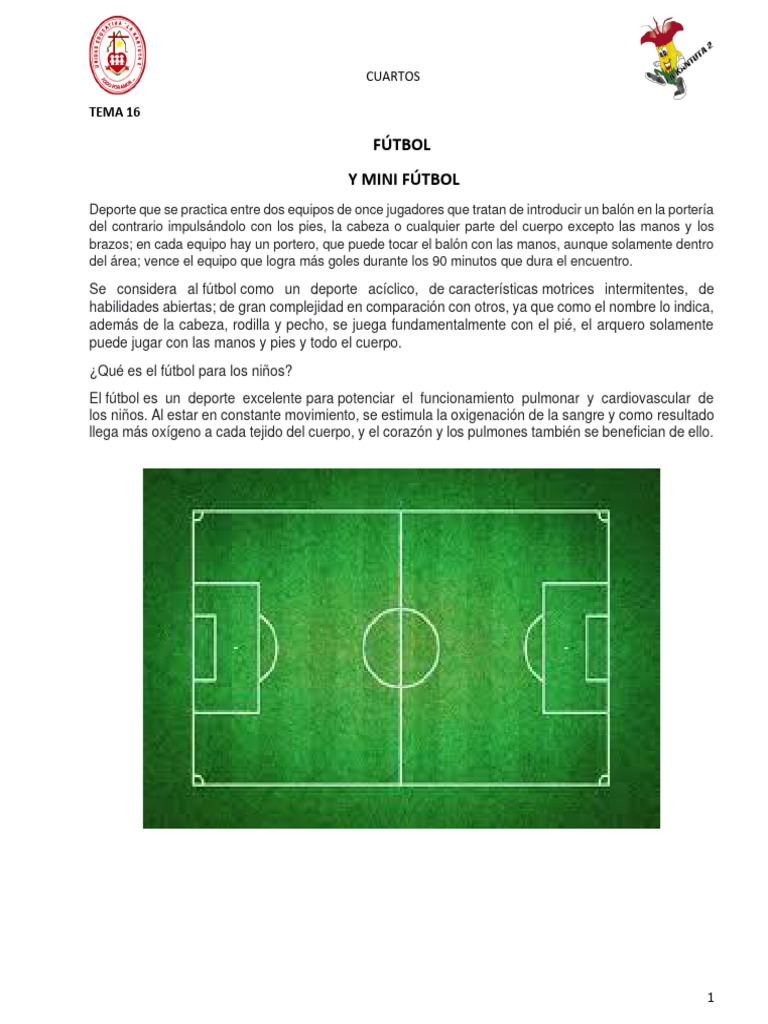 Mini Fútbol: Beneficios para Niños | PDF