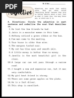 Adjectives Story | PDF