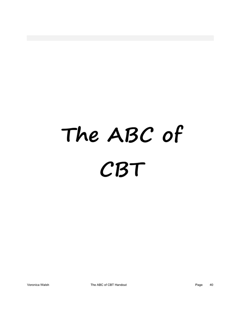 The Abc of CBT Mini Workbook | PDF