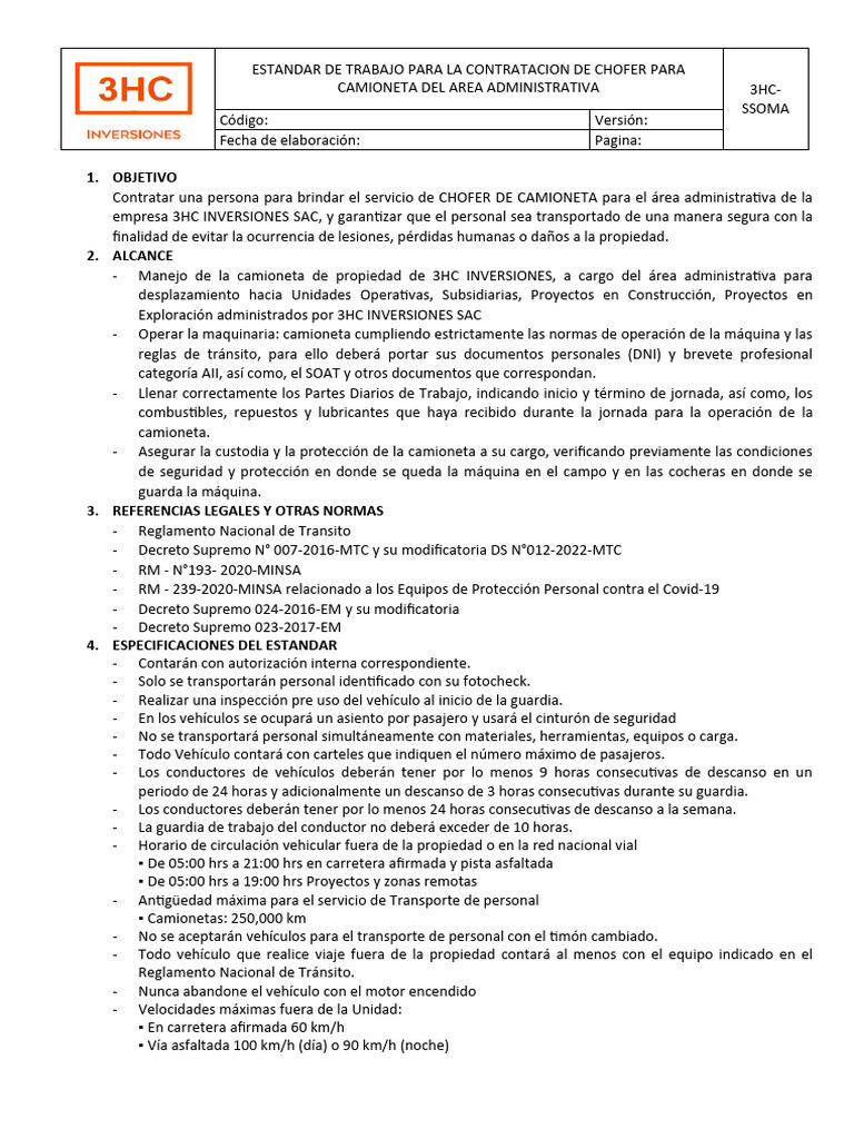21. FORMATO ELABORACION DE ESTANDAR | PDF