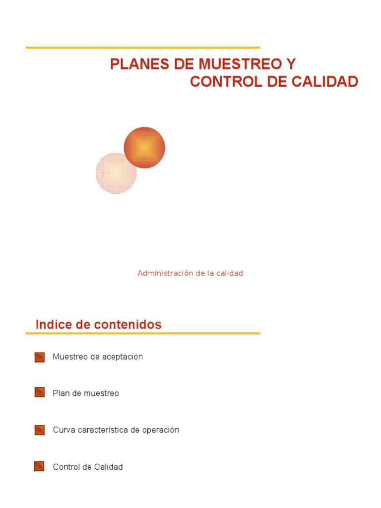 Planes de Muestreo y Control de Calidad | PDF | Muestreo (Estadísticas ...