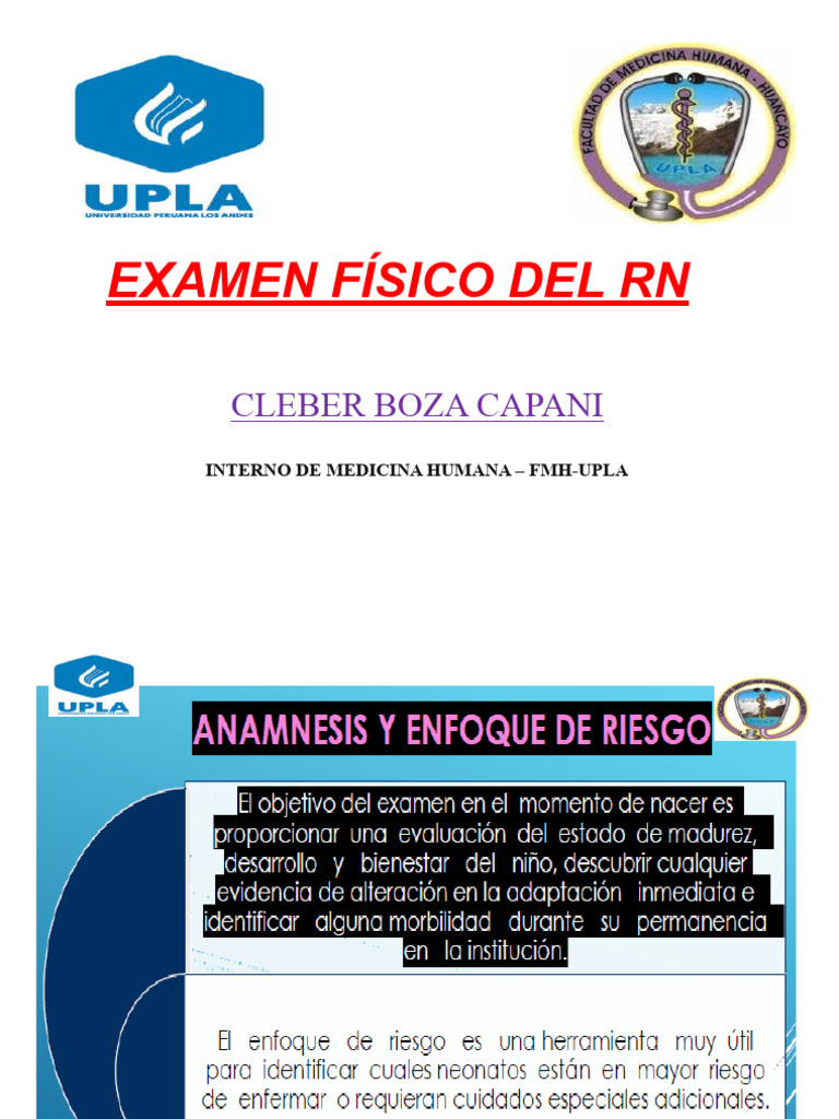 Examen Fisico Del RN Upla Cleber | PDF