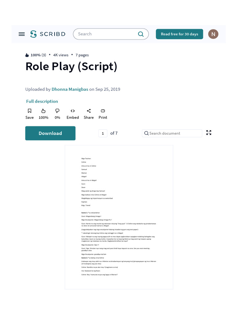 RolePlay (Script) PDF 1697106614411 | PDF