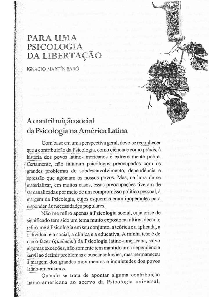 Martín-Baró - para Uma Psicologia Da Libertação | PDF