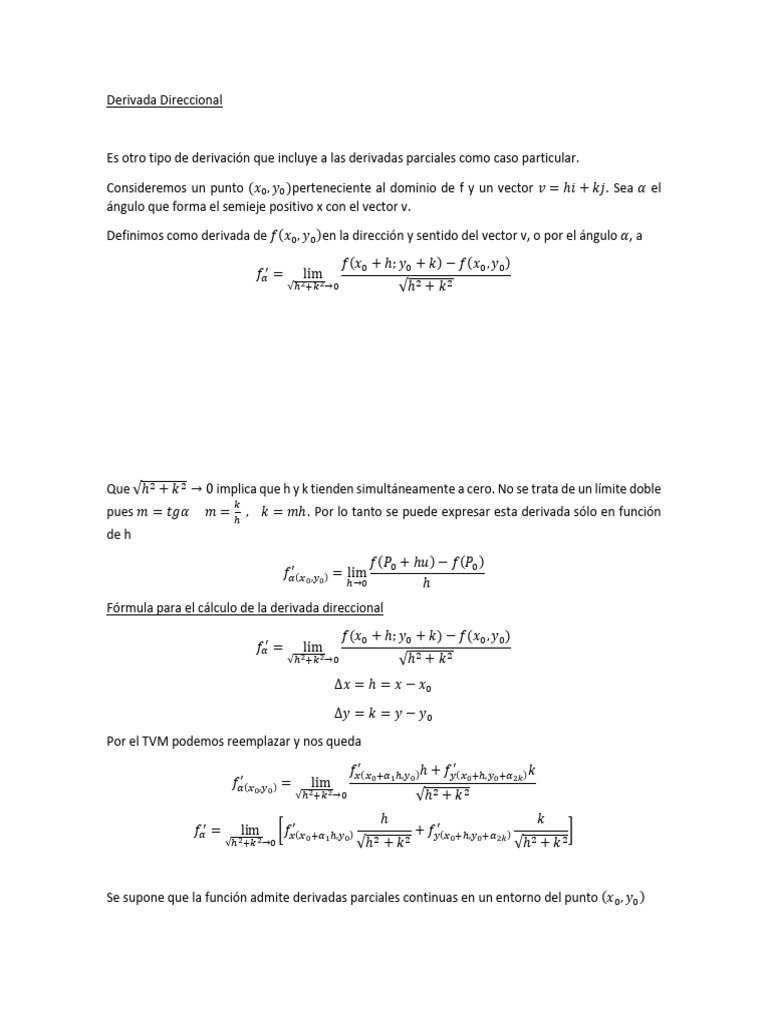 05 Derivada Direccional (TP2) | PDF | Derivado | Vector Euclidiano
