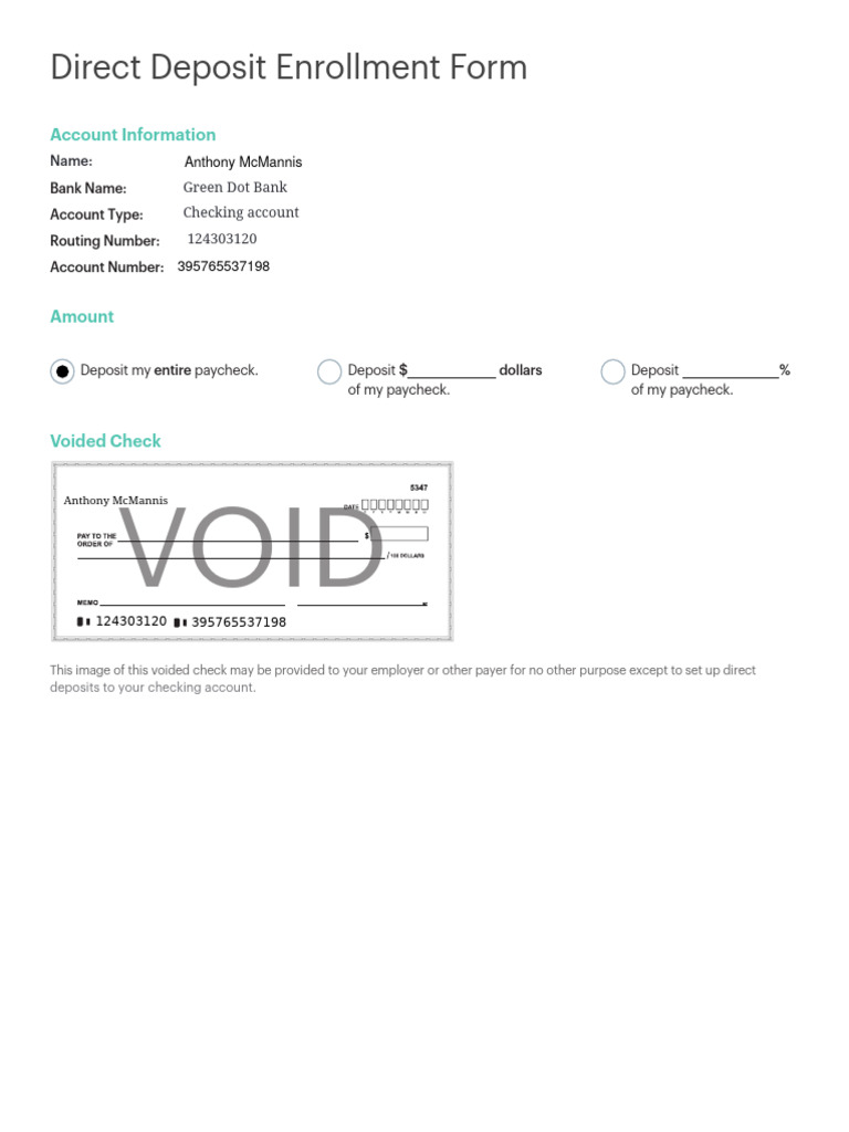 Void Check Anthony McMannis | PDF