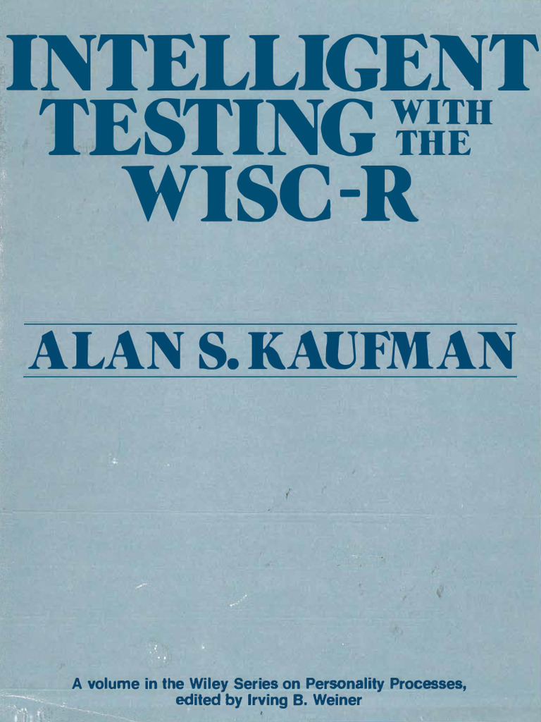(Wiley Series On Personality Processes 57) Alan S. Kaufman ...