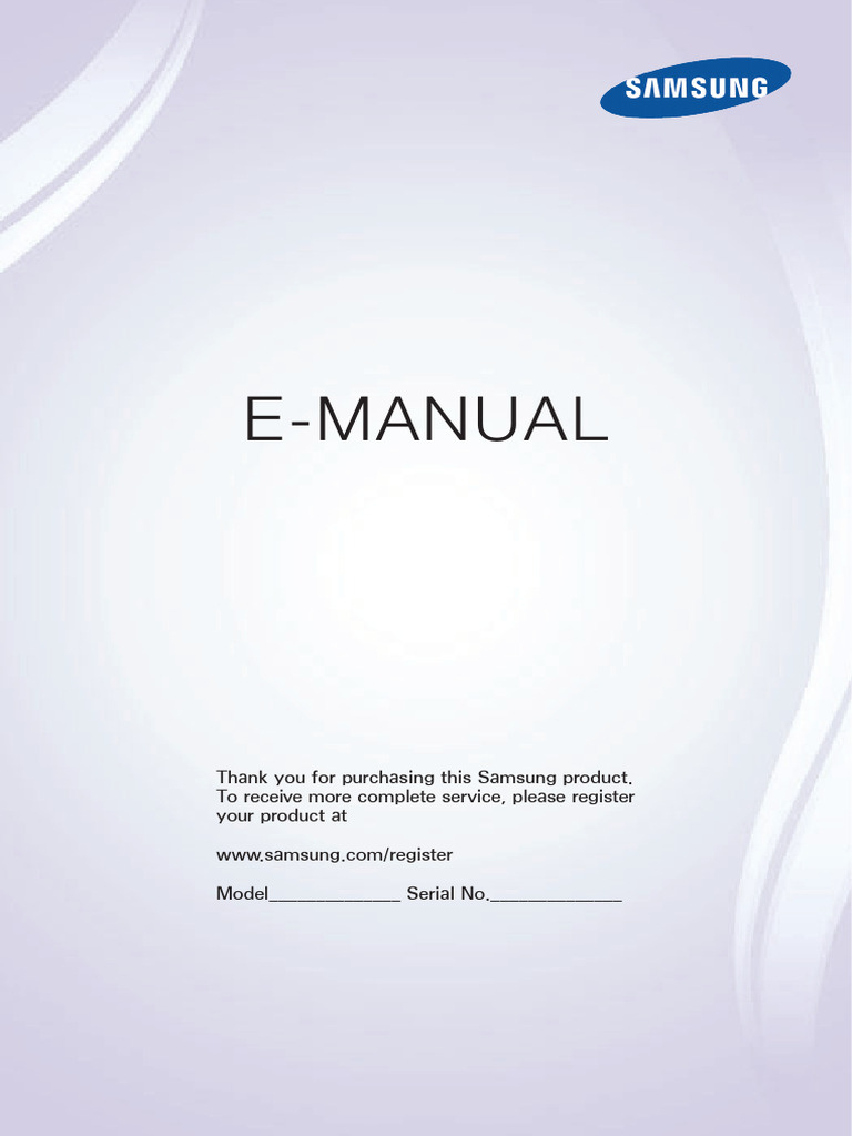 Samsung TV E-Manual & Setup Guide | PDF | Computers