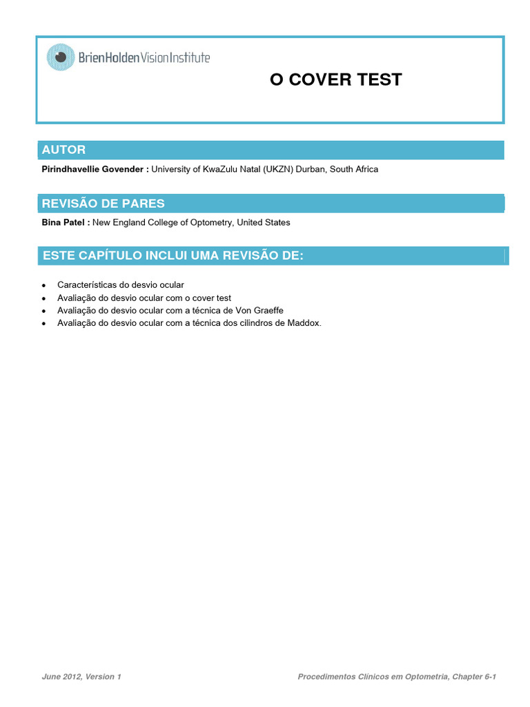 06 O Cover Teste | PDF | Olho | Sistema visual