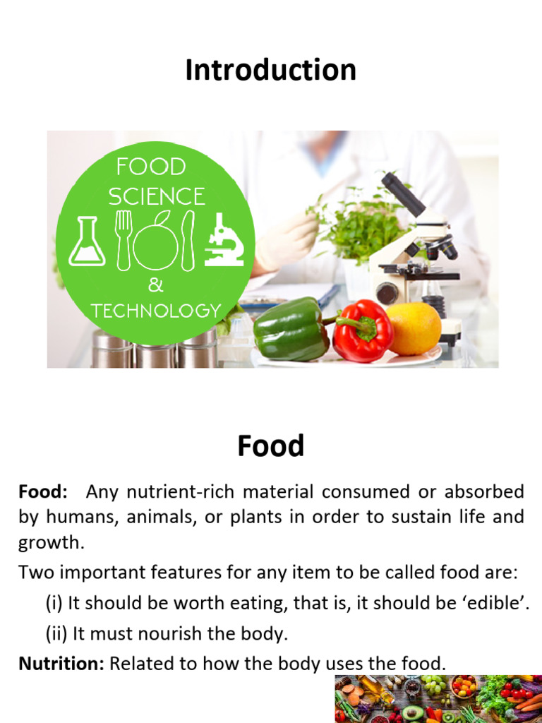 Introduction To Food Science Pdf Food Science Nutrition 