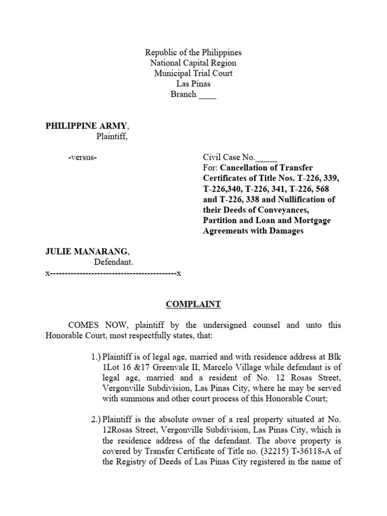 Sample Cancellation of Title copy | PDF