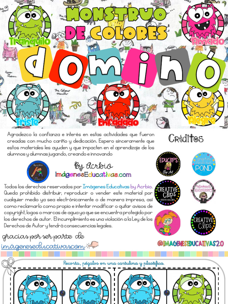 Domino Mostruo de Colores | PDF