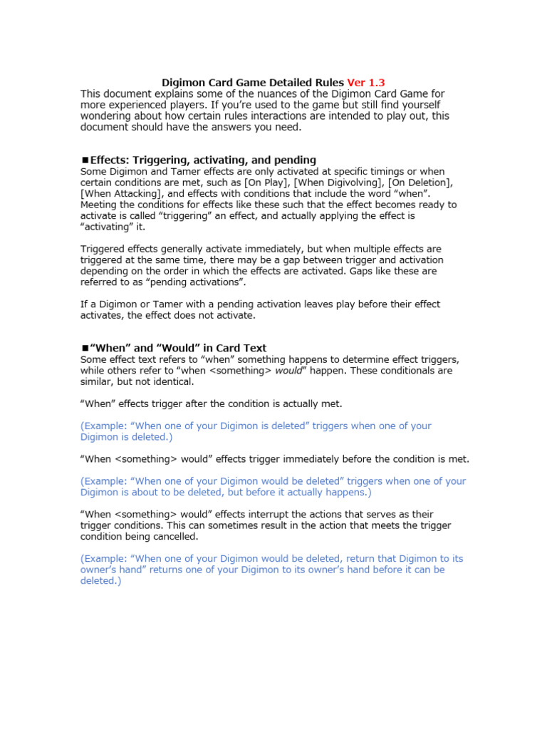 Detailed Rules | PDF