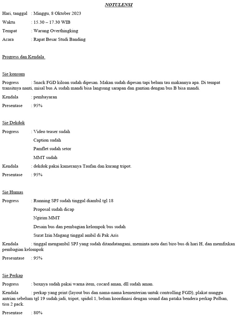 Notulensi Rabes Stuban Overthingking | PDF