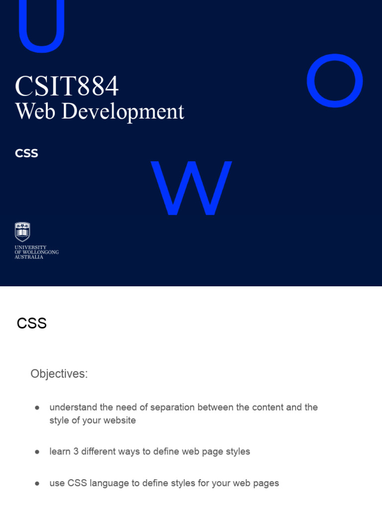Csit884 L02a CSS | Download Free PDF | Html | Software Development